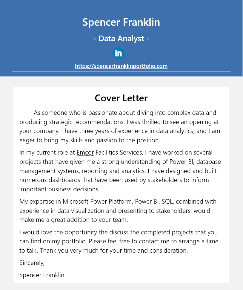 Data Analyst Portfolio – Spencer Franklin